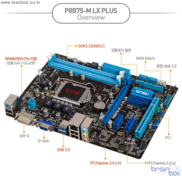 STCOM,차세대 B75 칩셋 메인보드 ASUS P8B75-M LX Plus 출시